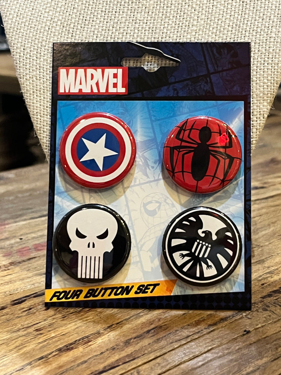 Marvel 4 Button Set – TheWoodburyShoppe